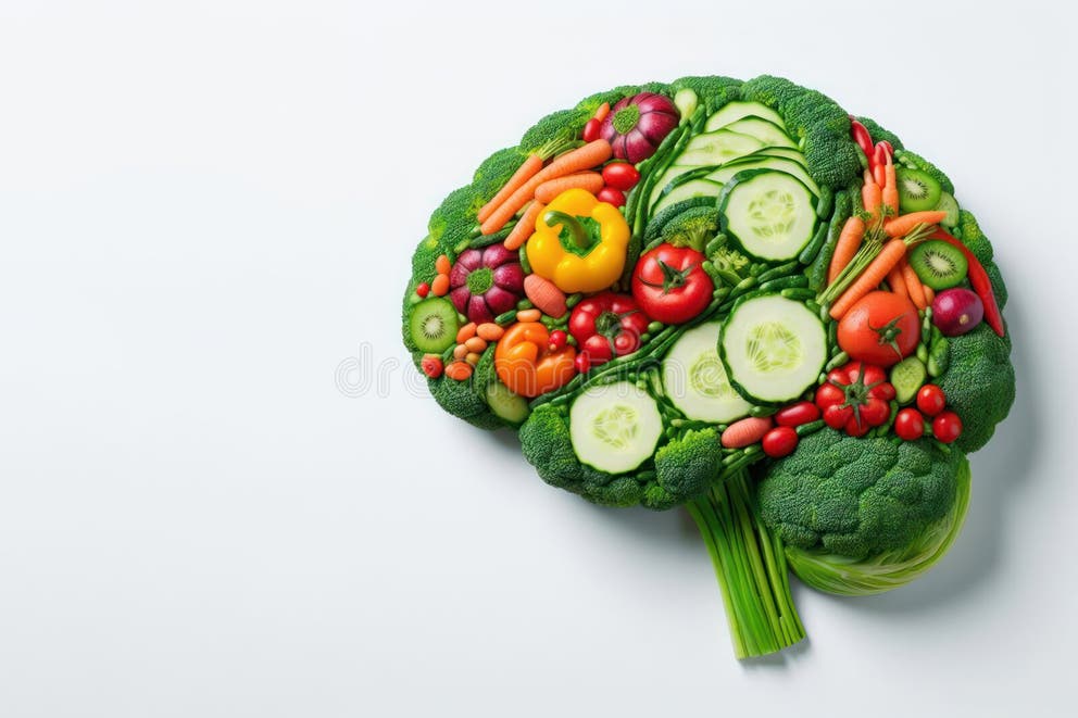 The Brain is Made Up of Different Vegetables. Space for Text. Stock ...
