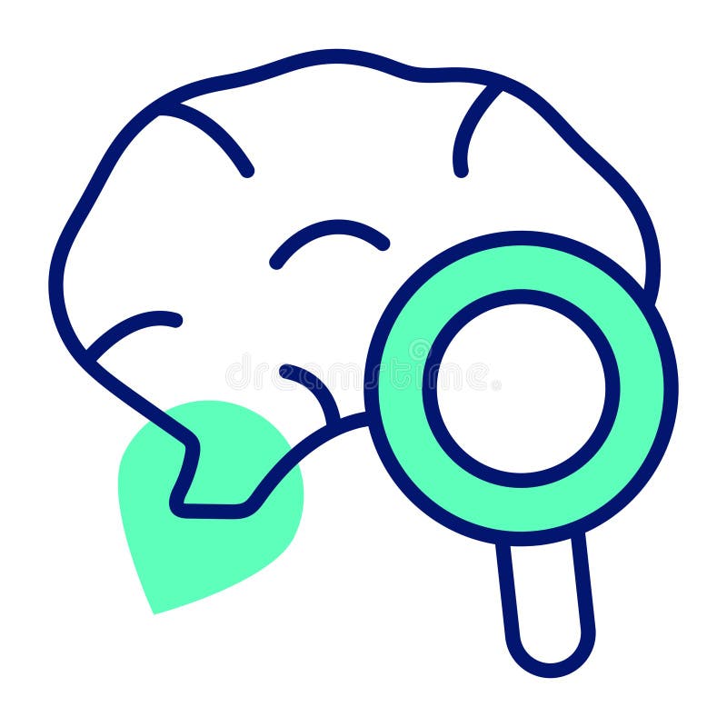 Brain with Magnifier Vector Concept of Brain Checkup Icon Stock Vector ...