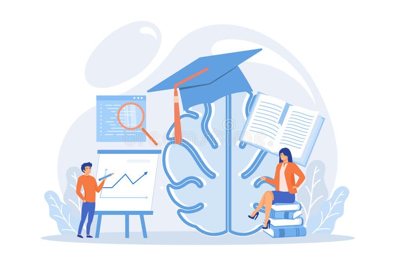 Brain with Magnigier and Academic Cap and User Learning. Learning Style ...