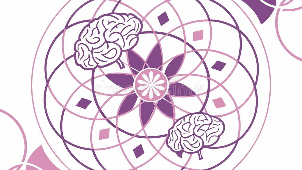 Brain with Mandala Pattern, Mental Health and Mindfulness Vector Design ...