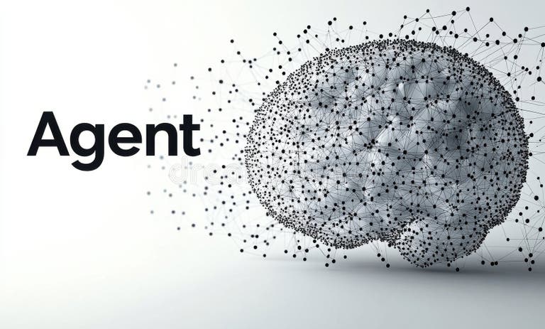 A Brain with Many Dots Surrounding it and the Word Agent Written Below ...