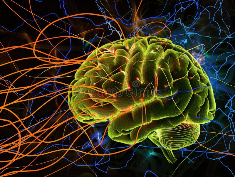 A Brain with Many Wires Coming Out of it Stock Photo - Image of biology ...