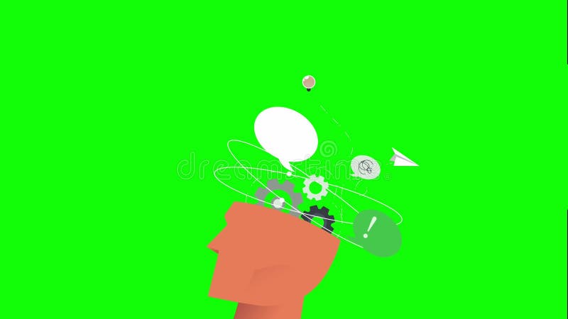 Brain Mechanism. 2D Animation (Chroma Key) Stock Video - Video of ...