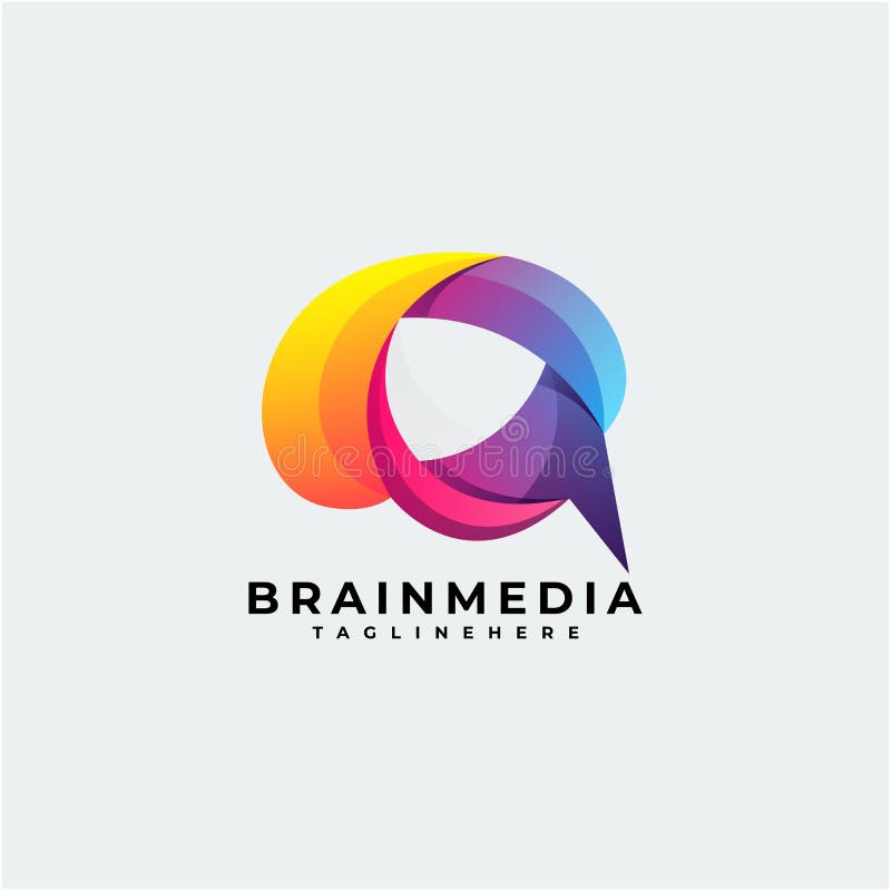 Brain media colorful logo stock illustration. Illustration of education ...