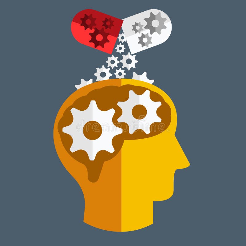 Brain Medicine, Vector Flat Design Stock Vector - Illustration of ...