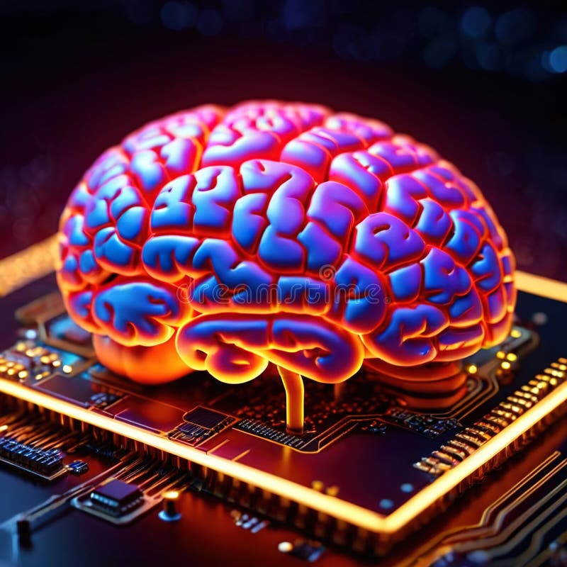 Brain on a Microchip, Showing Artificial Intelligence and Computer ...