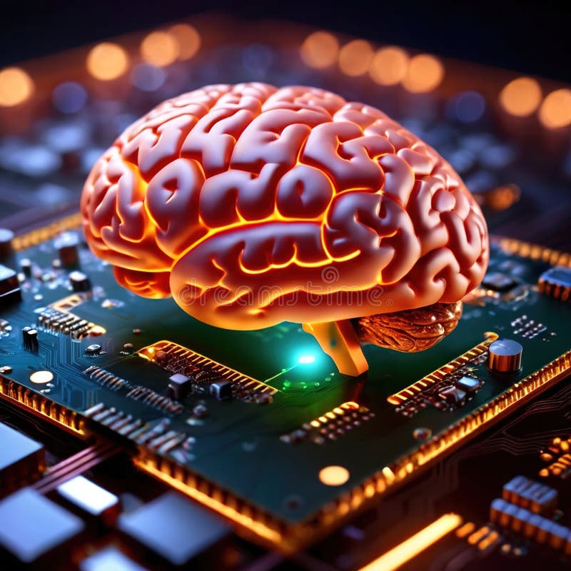 Brain on a Microchip, Showing Artificial Intelligence and Computer ...