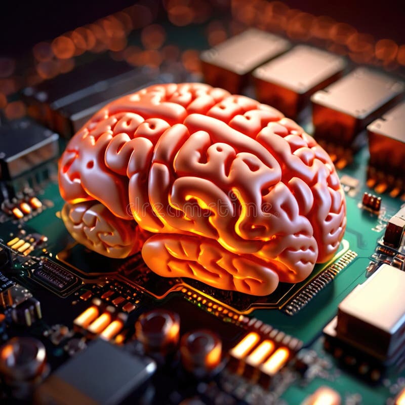 Brain on a Microchip, Showing Artificial Intelligence and Computer ...