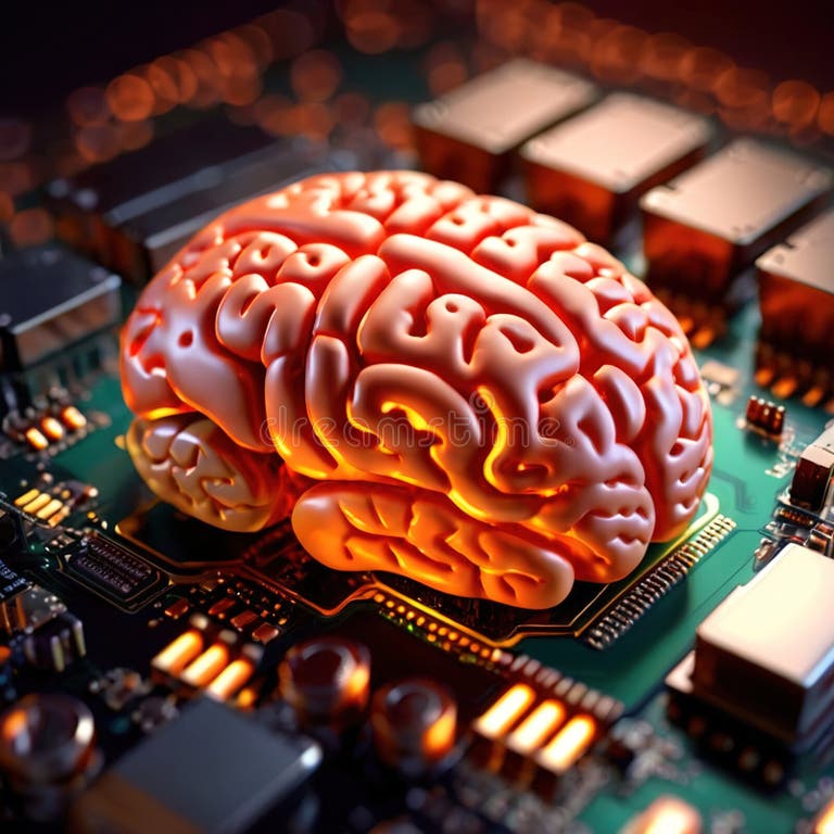 Brain on a Microchip, Showing Artificial Intelligence and Computer ...