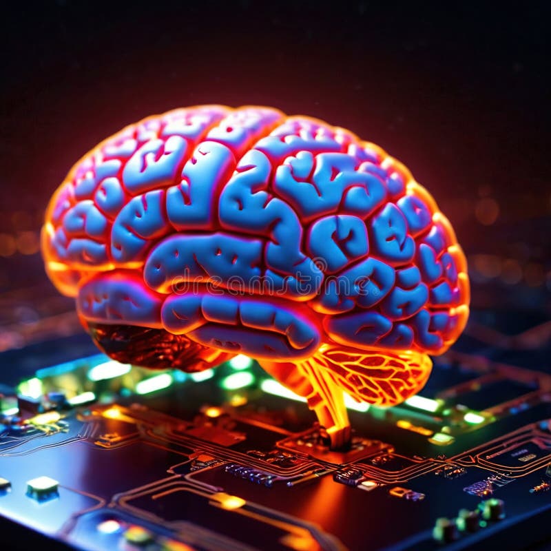 Brain on a Microchip, Showing Artificial Intelligence and Computer ...