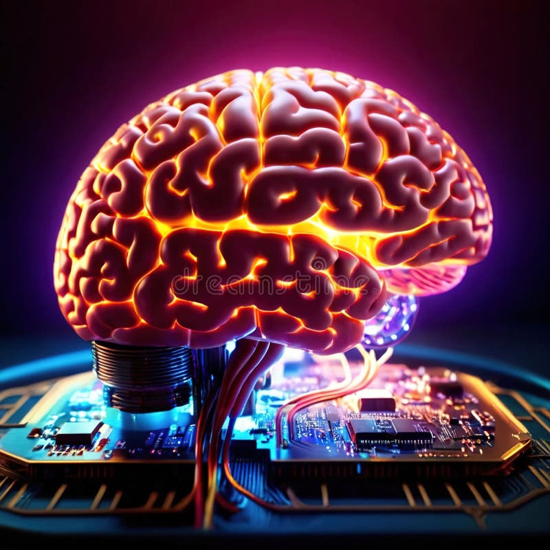 Brain on a Microchip, Showing Artificial Intelligence and Computer ...
