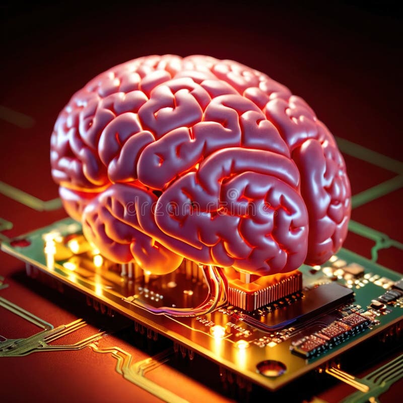 Brain on a Microchip, Showing Artificial Intelligence and Computer ...