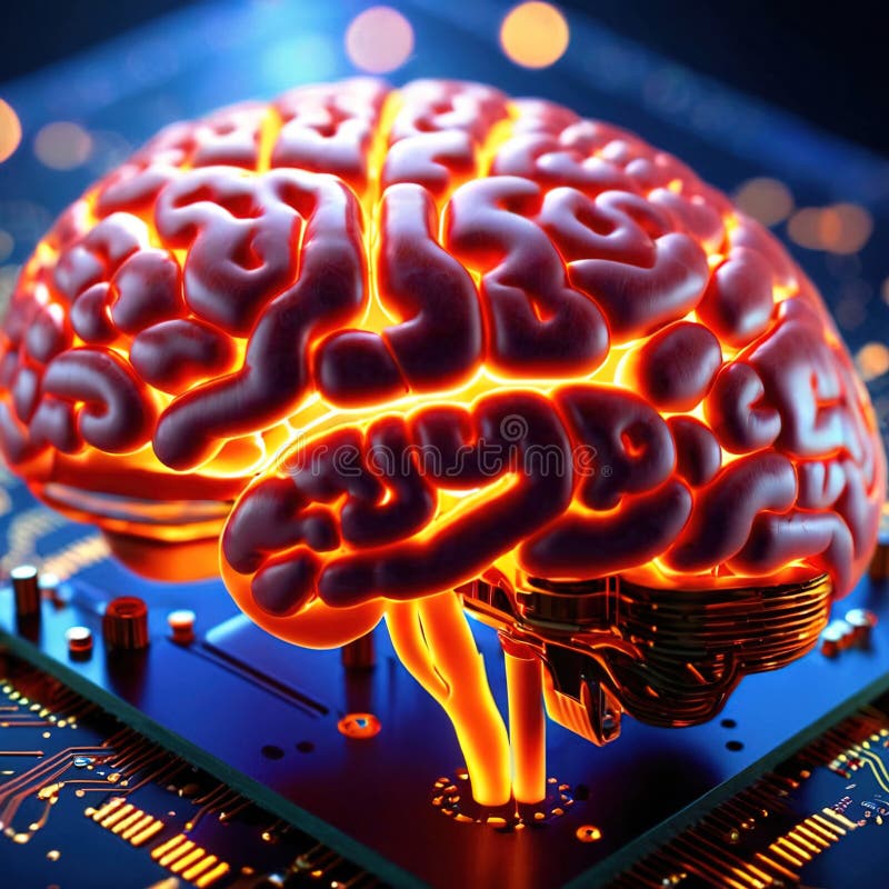Brain on a Microchip, Showing Artificial Intelligence and Computer ...