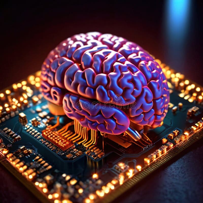 Brain on a Microchip, Showing Artificial Intelligence and Computer ...