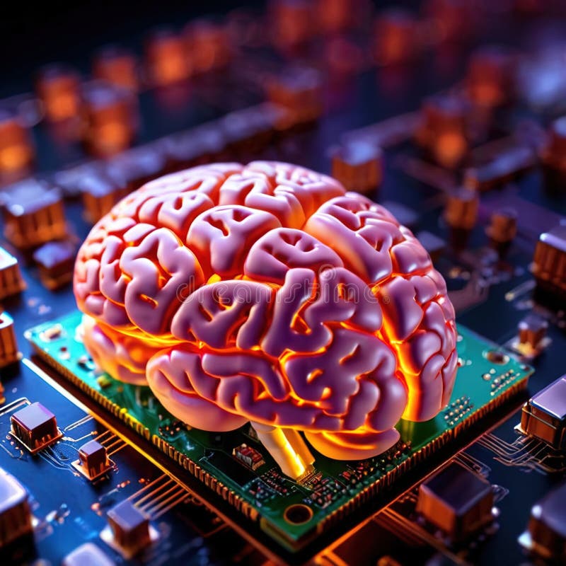 Brain on a Microchip, Showing Artificial Intelligence and Computer ...