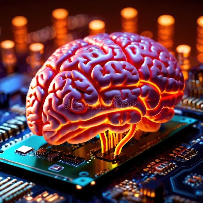 Brain on a Microchip, Showing Artificial Intelligence and Computer ...