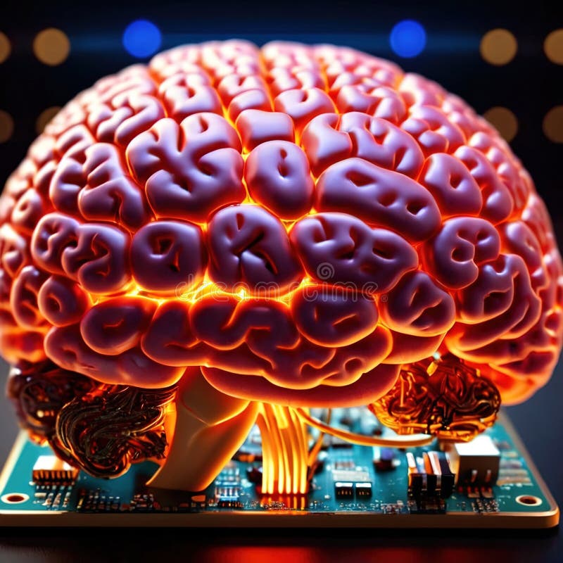 Brain on a Microchip, Showing Artificial Intelligence and Computer ...