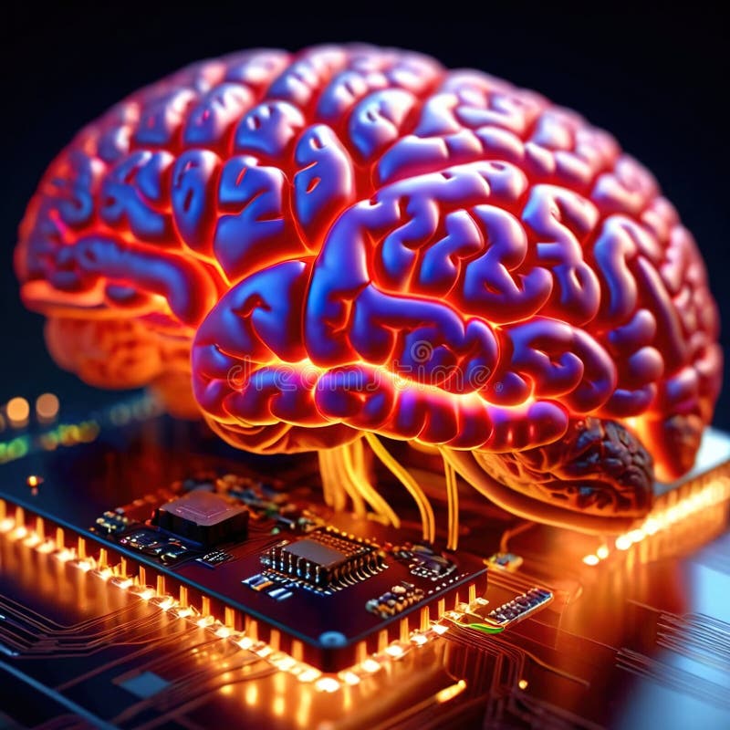 Brain on a Microchip, Showing Artificial Intelligence and Computer ...