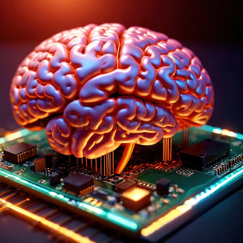 Brain on a Microchip, Showing Artificial Intelligence and Computer ...