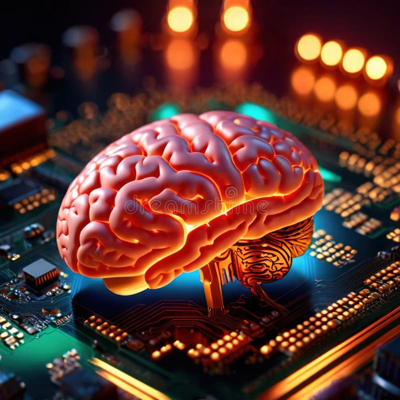 Brain on a Microchip, Showing Artificial Intelligence and Computer ...