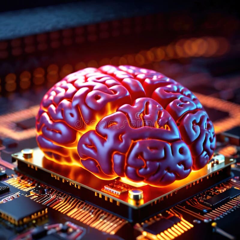 Brain on a Microchip, Showing Artificial Intelligence and Computer ...