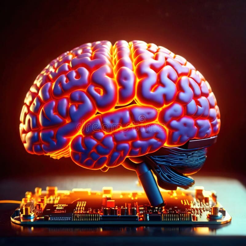 Brain on a Microchip, Showing Artificial Intelligence and Computer ...