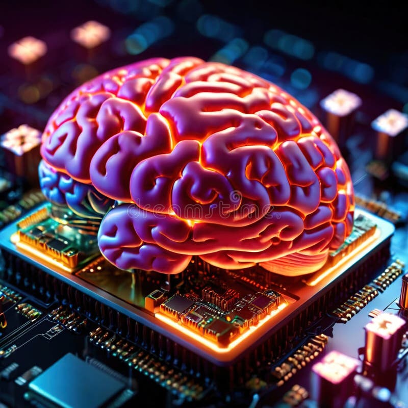 Brain on a Microchip, Showing Artificial Intelligence and Computer ...