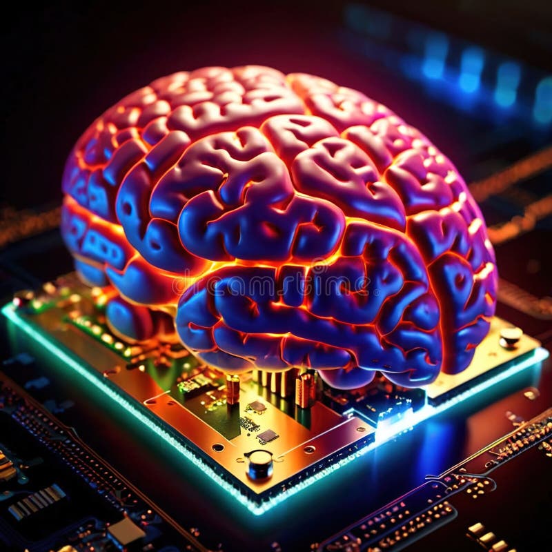 Brain on a Microchip, Showing Artificial Intelligence and Computer ...