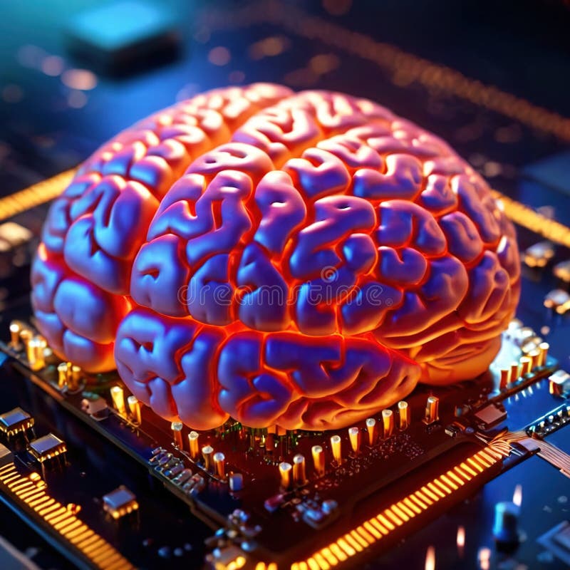 Brain on a Microchip, Showing Artificial Intelligence and Computer ...