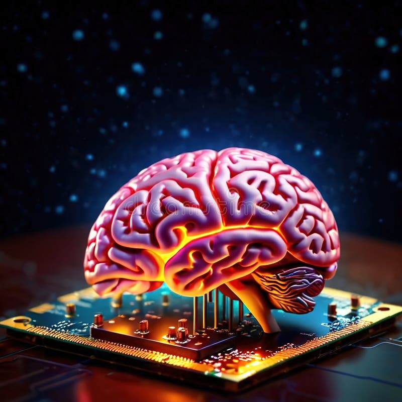Brain on a Microchip, Showing Artificial Intelligence and Computer ...