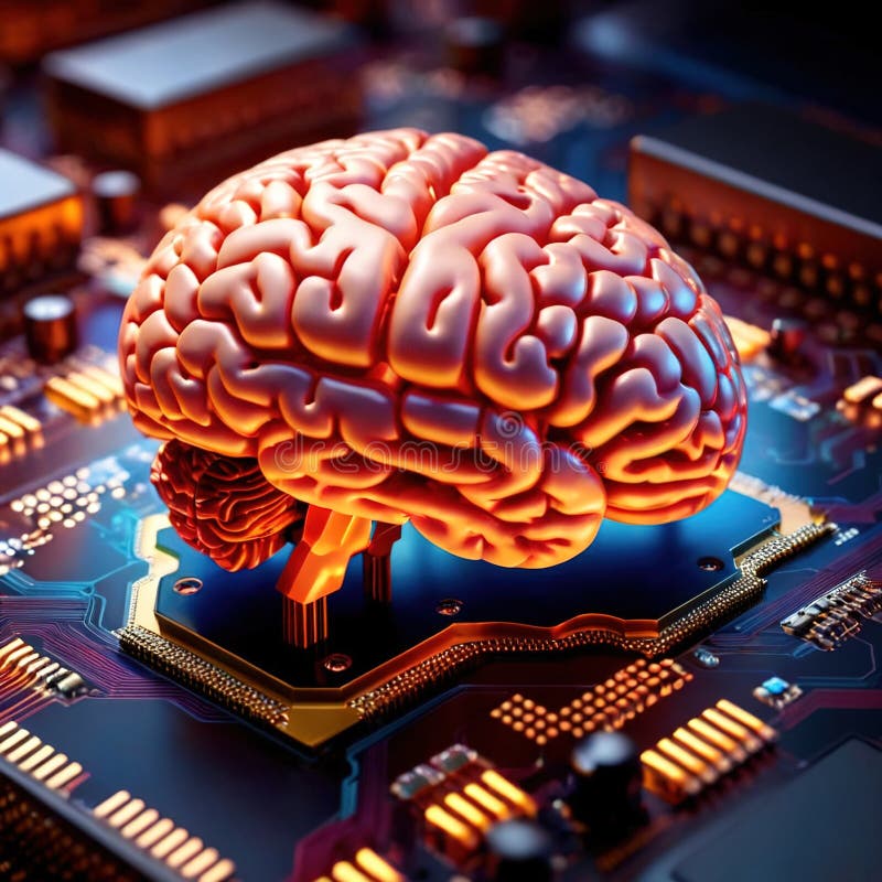 Brain on a Microchip, Showing Artificial Intelligence and Computer ...
