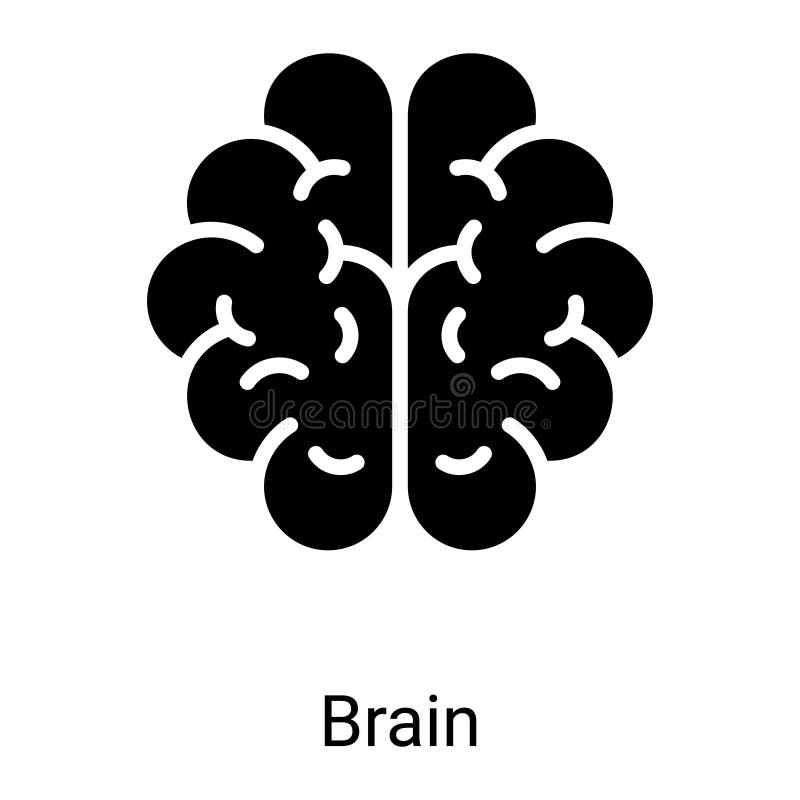 Brain, mind glyph icon stock vector. Illustration of human - 259906024