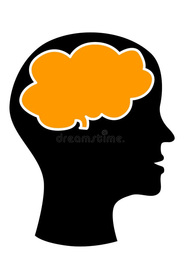 Brain Mind Head Silhouette stock illustration. Illustration of ...