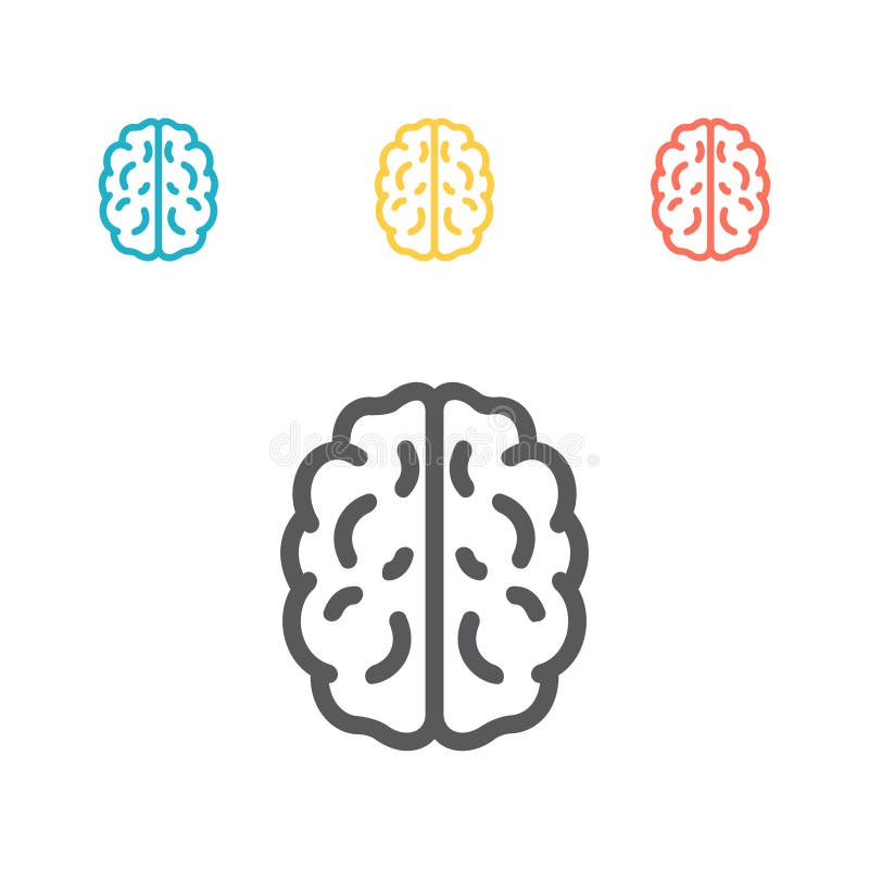 Brain, Mind Line Icon for Apps and Websites. Vector Signs Stock Vector ...