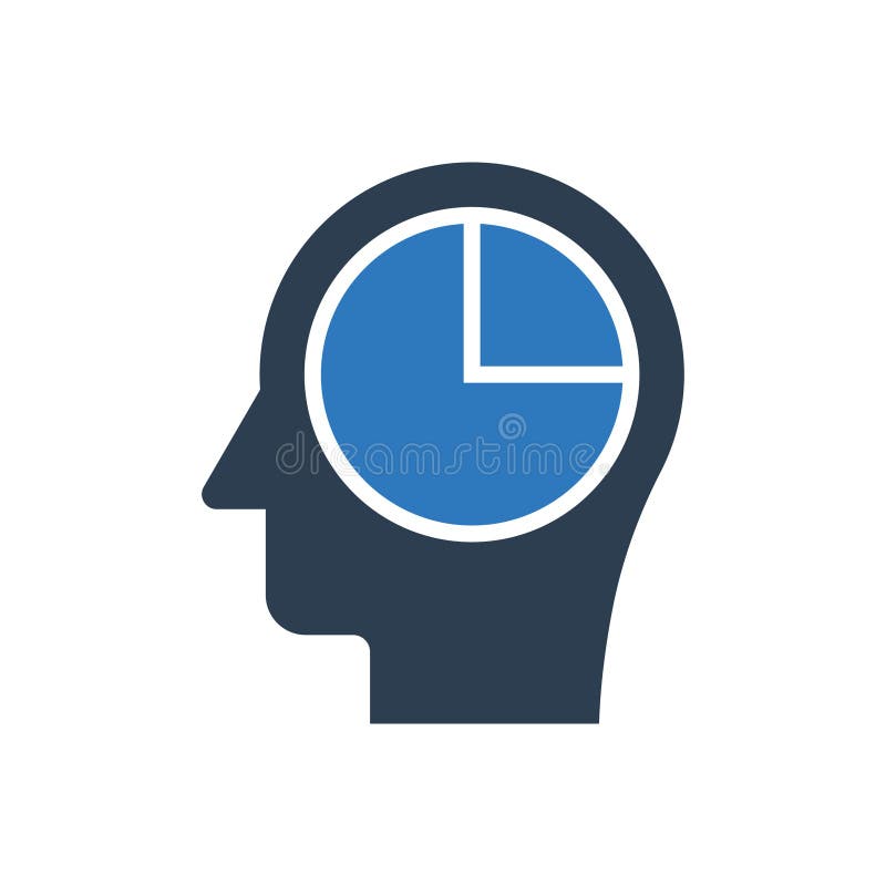Brain and Mind with Pie Chart Icon Stock Illustration - Illustration of ...