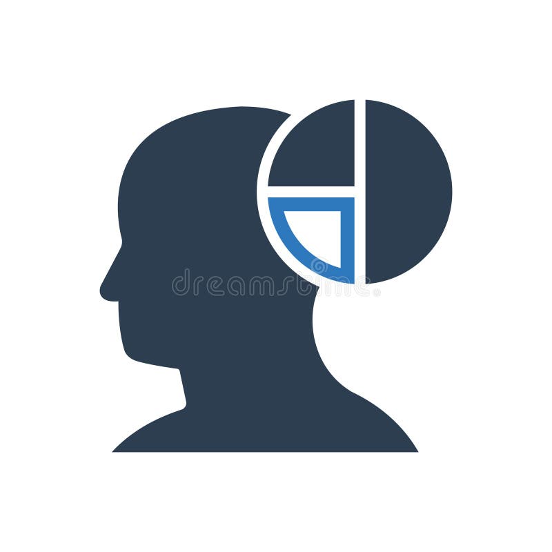 Mind Pie Chart Icon - Brain Statistics Icon Stock Vector - Illustration ...
