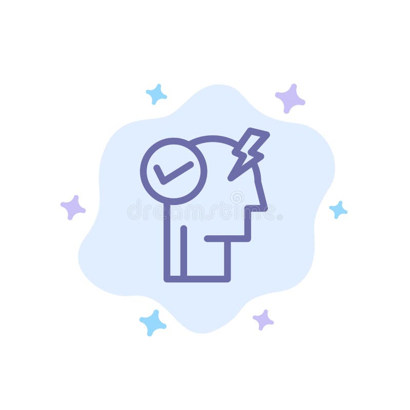 Brain, Mind, Power, Power Mode, Activate Blue Icon on Abstract Cloud ...