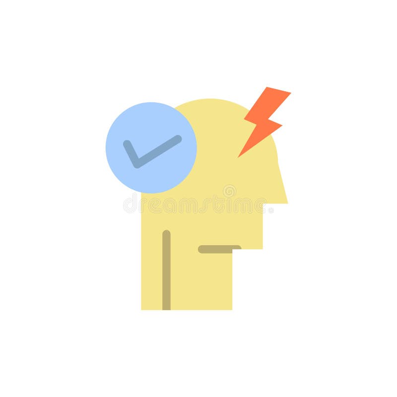 Brain, Mind, Power, Power Mode, Activate Flat Color Icon. Vector Icon ...