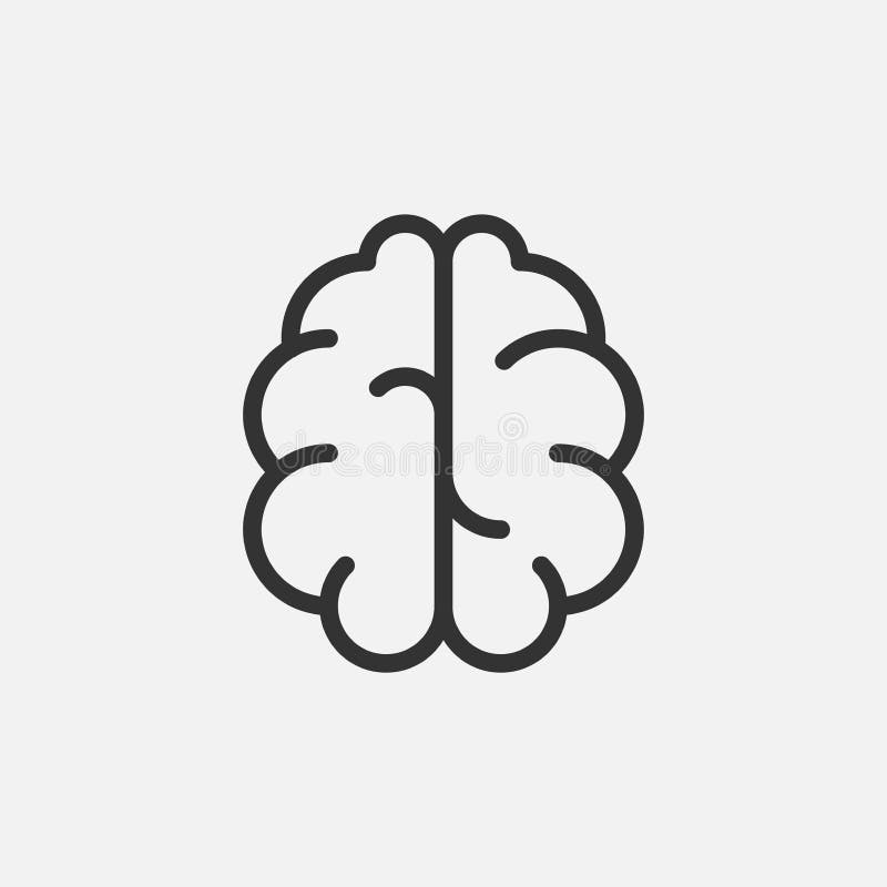 Brain or Mind. Simple Linear Vector Icon Stock Vector - Illustration of ...