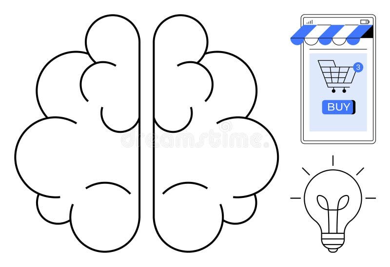 Brain, Mobile Shopping and Lightbulb for ECommerce and Innovation ...