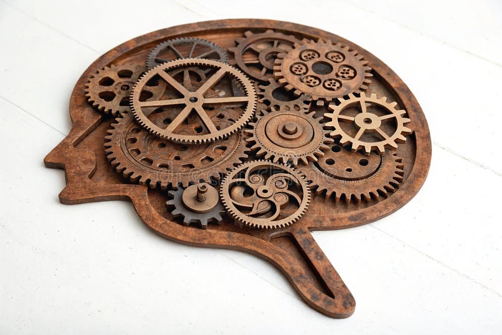 Brain Model from Rusty Metal Gears and Cogs. Brain Model Made from Wood ...