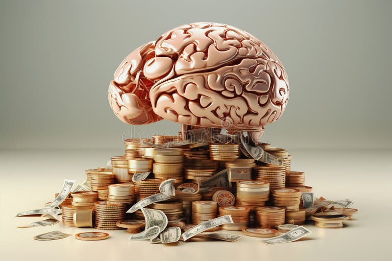 Brain on money. stock image. Image of money, investment - 289560761