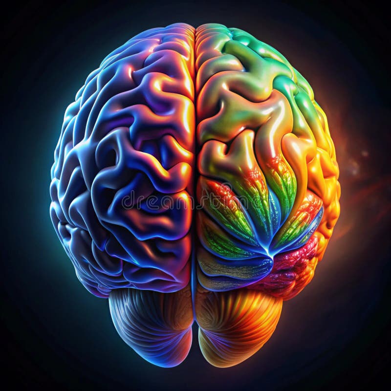 Brain Morphing between Organic and Synthetic Forms Stock Illustration ...