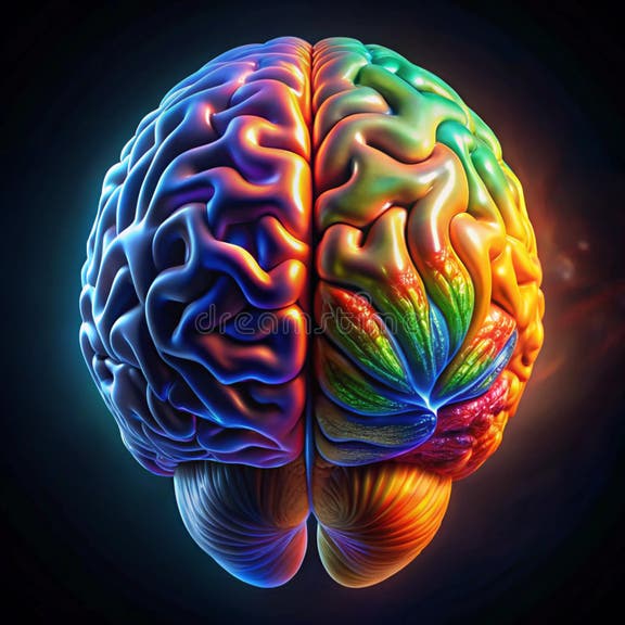 Brain Morphing between Organic and Synthetic Forms Stock Illustration ...