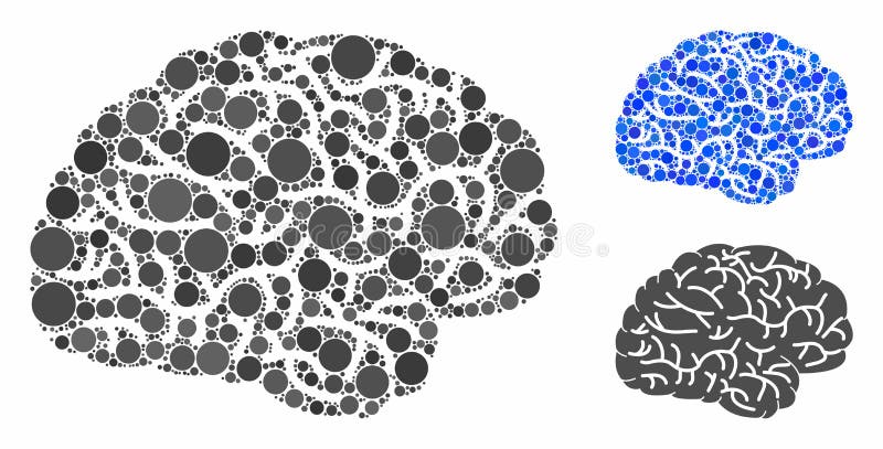 Brain Mosaic Icon of Circles Stock Vector - Illustration of human ...
