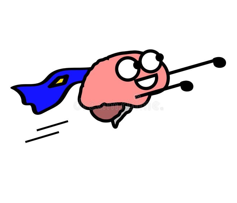 The Brain Moves Forward on a White Background. Cartoon Stock Vector ...
