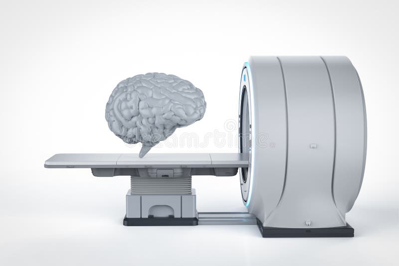 Brain with Mri Scan Machine Stock Illustration - Illustration of ...