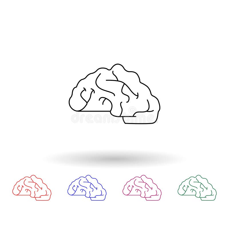 Brain Multi Color Icon. Simple Thin Line, Outline Vector of Idea Icons ...