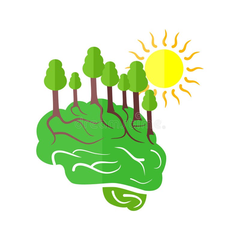 Brain and nature stock vector. Illustration of brain - 60288361