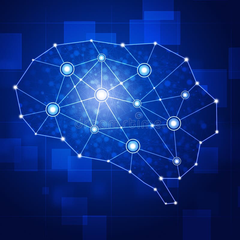 Internet of Things Digital Brain. Spider Web of Network Connections ...